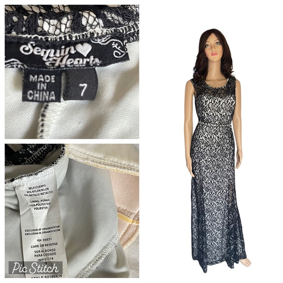 Sequin Hearts | Dresses | Sequin Hearts Black White Large Dress Size 7 ...